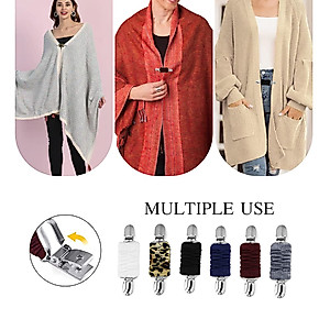 Fashion Dress Clips Back Cinch Set, Waistband Clothes Tightener Clip, Shirt Clothes Gloves Shawl Sweater Scarf Mitten Clips Cincher for Women, Large Safety Pins Brooches for Women