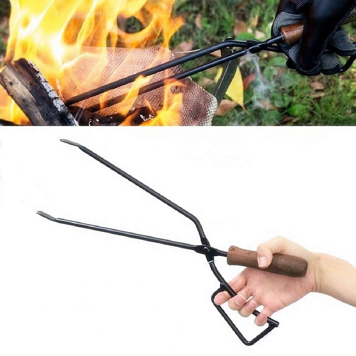 TEOGONIA Fireplace Tongs Charcoal Scissors Firewood Scissors