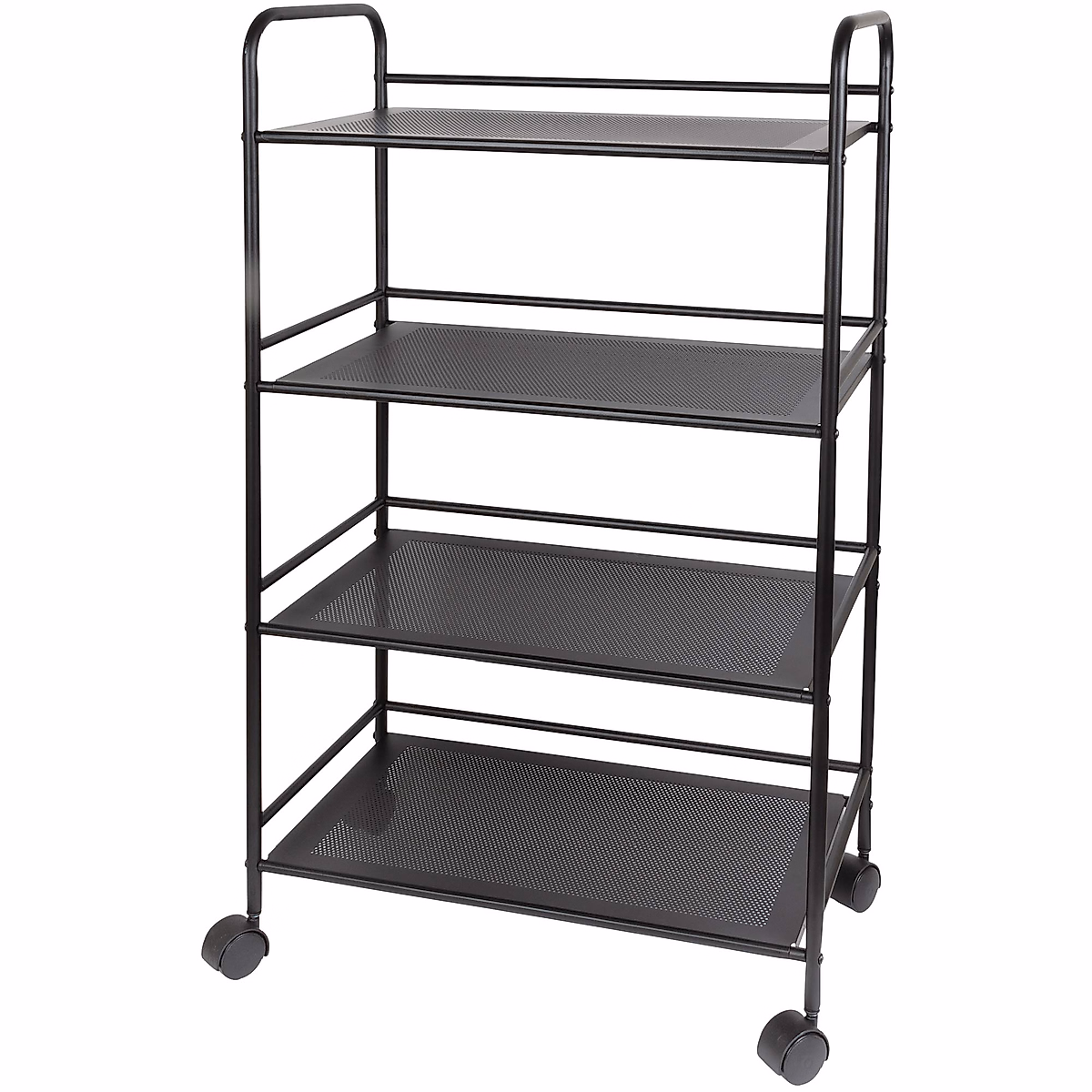 Richards Homewares Durable Metal Multi-Purpose Rolling Utility Cart, 4-Tier, Black