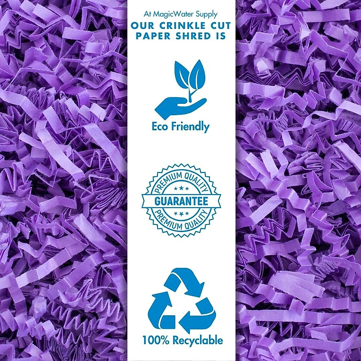 MagicWater Supply Crinkle Cut Paper Shred Filler (2 LB) for Gift Wrapping & Basket Filling - Purple