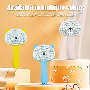 Pet Steam Spray Brush, 4-in-1 Steam Cat Brush with Handle, Rubber Pet Spray Brush, Rubber Pet Spray Brush with Release Button, Dog Comb with Longhair & Shorthair Cat & Dog Cleaner (Pink)