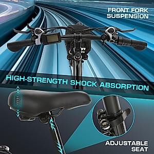 Vivi Electric Bike 500W Commuter Ebike 26" Electric City Cruiser Bicycle, 20 MPH Ebikes for Adults with 48V Removable Battery, Up to 50 Miles, Professional 7 Speed