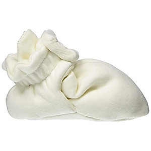 Burt's Bees Baby Baby Booties, Organic Cotton Adjustable Infant Shoes Slipper Sock, Eggshell White, 6-9 Months