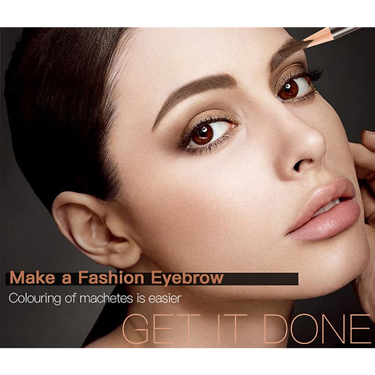 Go Ho 12 PCS Dark Brown Eyebrow Eyeliner Pencils,Sweatproof Eyebrow Pencil,Long-lasting Nice Color Eye Brow Gel Pen Makeup Brow Tint Sticks（Dark Brown）