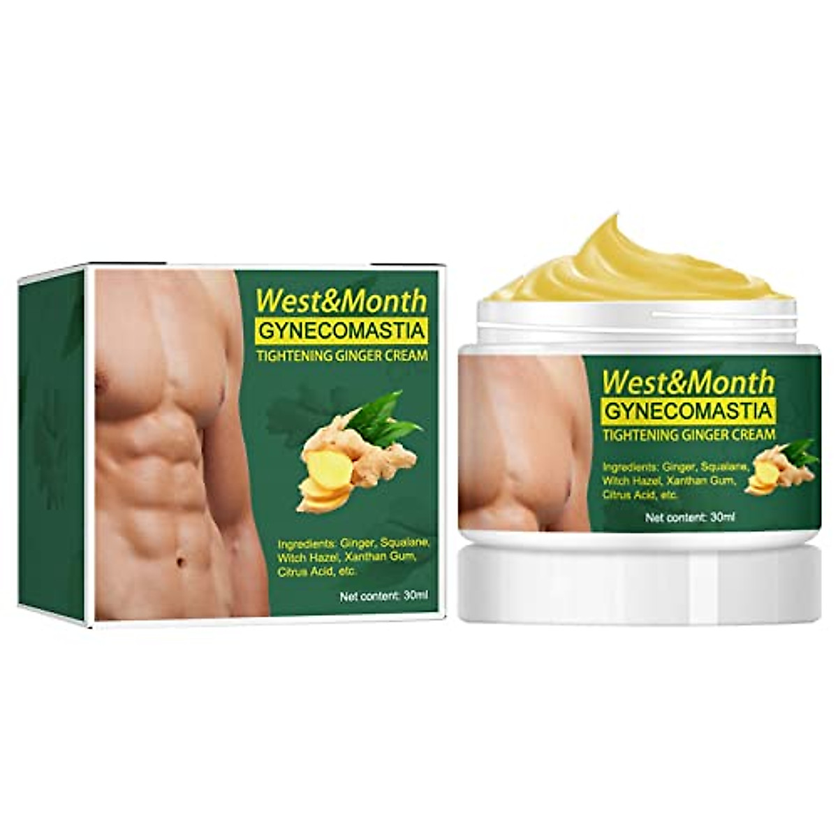Gynecomastia Tightening Ginger Cream 30ML - Breast Firming Cream Down Cellulite For A Better Physique Make Them Firmer