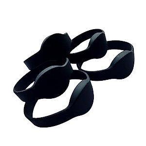 YARONGTECH RFID Bracelet,125khz em4100 RFID Silicone Wristband for Access Control (Pack of 5) (Black)