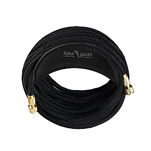 FLORA GUARD High Carbon Steel Hose Hanger Wall Mount Garden Hose Holder Hose Bracket, Garden Hose Holder,Metal, Wall Mount (Black)