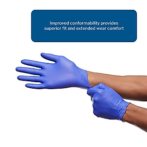 McKesson Confiderm 3.0 Nitrile Exam Gloves - Powder-Free, Latex-Free Medical Gloves, Ambidextrous, Disposable, Non-Sterile - Dark Blue, Size Large, 250 Count, 1 Box
