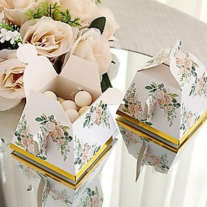 25 Gold Mini Teapot 4" Party Favor Boxes with Floral Print Wedding Birthday Party Events Baby Shower Decorations Supplies