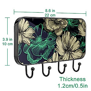 Adhesive Hooks Towel Hooks, Wall Hooks Stick on Bathroom/Kitchen/Bedroom Roses Dragonflies