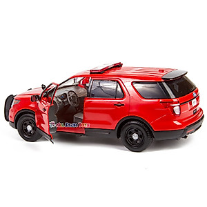 Motormax All Star Toys 1/24 Fire Department Diecast Model 2015 Ford Police Interceptor Utility Fire Marshal, Fire Chief Vehicle, Fire Truck Unmarked 76978 AST Exclusive