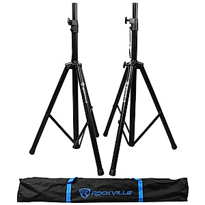 (2) Rockville RSG15.4 15" PA Speakers + Rockville RPA9 Amp + Stands+Cables+Case