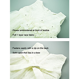 CIELARKO Baby Girl Dress Infant Flower Lace Wedding Party Dresses for 0-24 Months (18-24 Months, White)