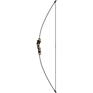 Barnett Quicksilver Recurve Bow, Youth Bow Ages 5-8, with 2 Fiberglass Arrows, in Mossy Oak Bottomland Camo