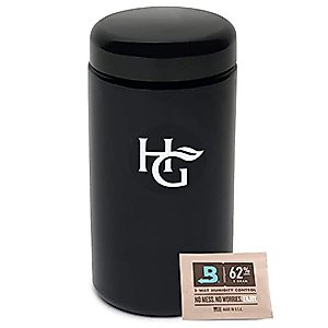 Herb Guard - Airtight Jar (1 Oz) and Smell Proof Container (500 ml) Comes with Humidity Pack to Keep Goods Fresh for Months