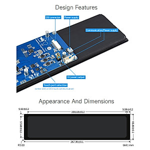 waveshare 11.9inch Capacitive Touch Display Compatible with Raspberry Pi 5/4B/3B/Zero/Zero W/Zero 2W/Pico/Pico W/Pico WH, 320×1480 Resolution IPS DSI Interface