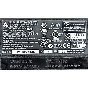 New Genuine OEM DELTA CISCO 34-1977-03 ADP-18PB 48V 0.38A POE Power Adapter