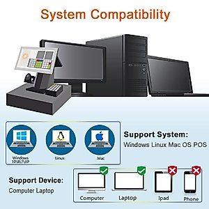 Barcode Scanner Wireless QR Code Scanner Support Screen 1D 2D Scan,ADXZZ Handheld Wired Rechargeable Portable Long Range Transmission Bar code Scanners Cordless Barcode Reader for Mobile Payment Store