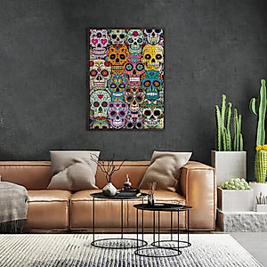 Day of The Dead Sugar Skull Puzzles for Adults 1000 Pieces, Halloween Horror Skeleton Puzzle of Mexican Sugar Skulls Poster, Dia De Los Muertos Jigsaw Puzzle Grateful Dead as Skull Decor
