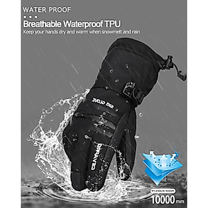 Cevapro Winter Gloves Snow Ski Gloves for Men Women Cold Weather, 3M Insulated Mens Womens Waterproof Gloves, -40℉ Touchscreen Skiing Snowboard Gloves