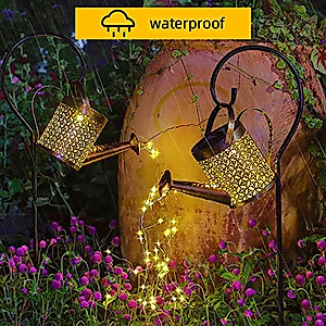 B-Best Solar Lights Outdoor Garden Decorations,Watering Can Landscape Light Large Hanging Lantern ,Outside Waterproof Patio Decor Perfect Gardening Gift