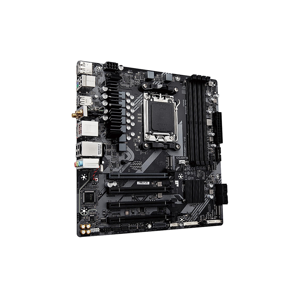 GIGABYTE B650M C V2 (AM5/ LGA 1718/ AMD/ B650/ Micro-ATX/ 5-Year Warranty/ DDR5/ PCIe 4.0 M.2/ PCIe 4.0/ USB 3.2 Gen1 Type-C/ 1GbE LAN/Motherboard)