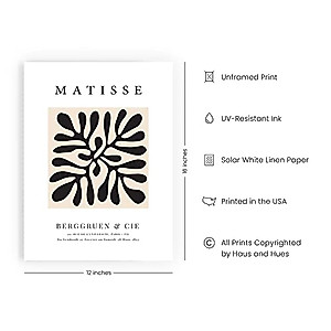 HAUS AND HUES Henri Matisse Posters and Abstract Art Prints - Henri Matisse Prints and Art Exhibition Poster | Matisse Paper Cutouts Aesthetic Art Drawing Matisse Wall Art, Cut Out Art UNFRAMED 12x16