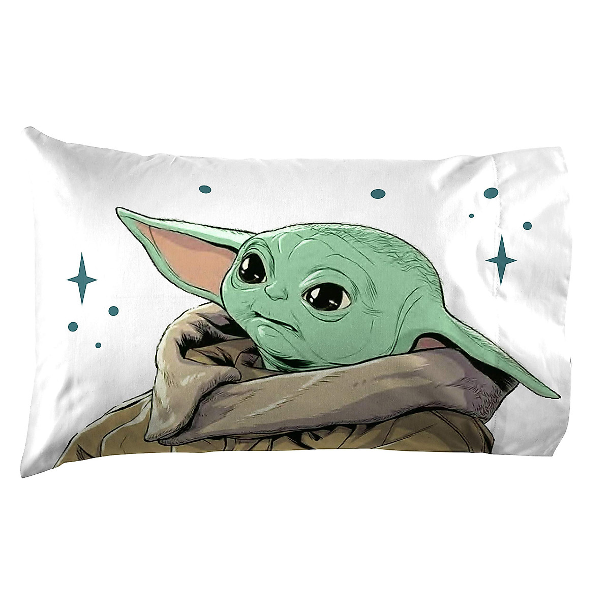 Jay Franco Star Wars The Mandalorian Curious Child Twin Sheet Set - 3 Piece Set Super Soft and Cozy Kid’s Bedding Features The Child Baby Yoda - Fade Resistant Microfiber Sheets