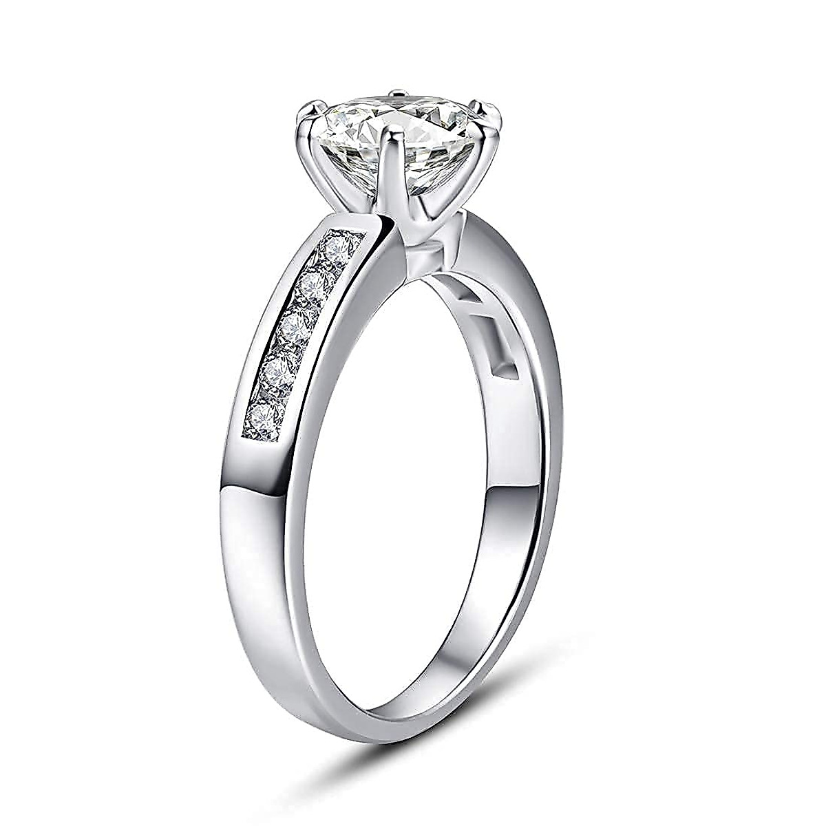 OLIVIASO 925 Sterling Silver Engagement Ring 2.5ct Round Solitaire Cubic Zirconia Rings Promise Eternity Rings for Women Size 6