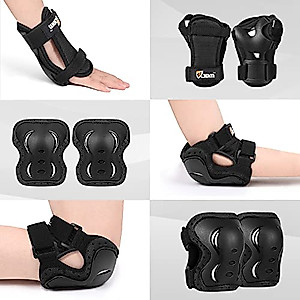 JBM Youth & Adult Full Protective Gear Set, Multi-Sport Helmet, Knee Pads and Elbow Pads with Wrist Guards, Full Protection
