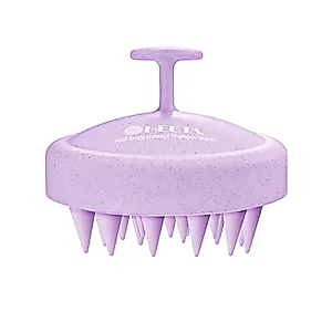 HEETA Scalp Massager Hair Growth, Soft Silicone Bristles to Remove Dandruff and Relieve Itching, Scalp Scrubber for Hair Care Relax Scalp, Shampoo Brush for Wet Dry Hair, Upgraded Material, Purple