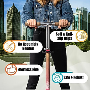 Kicksy - Kick Scooter for Kids Ages 8-12 & Scooter for Teens 12 Years and Up- Big Wheel Scooter for Stability-2 Wheel Scooter for Boys & Girls- Foldable Kick Scooter Adult-Up to 220 lbs Charleston