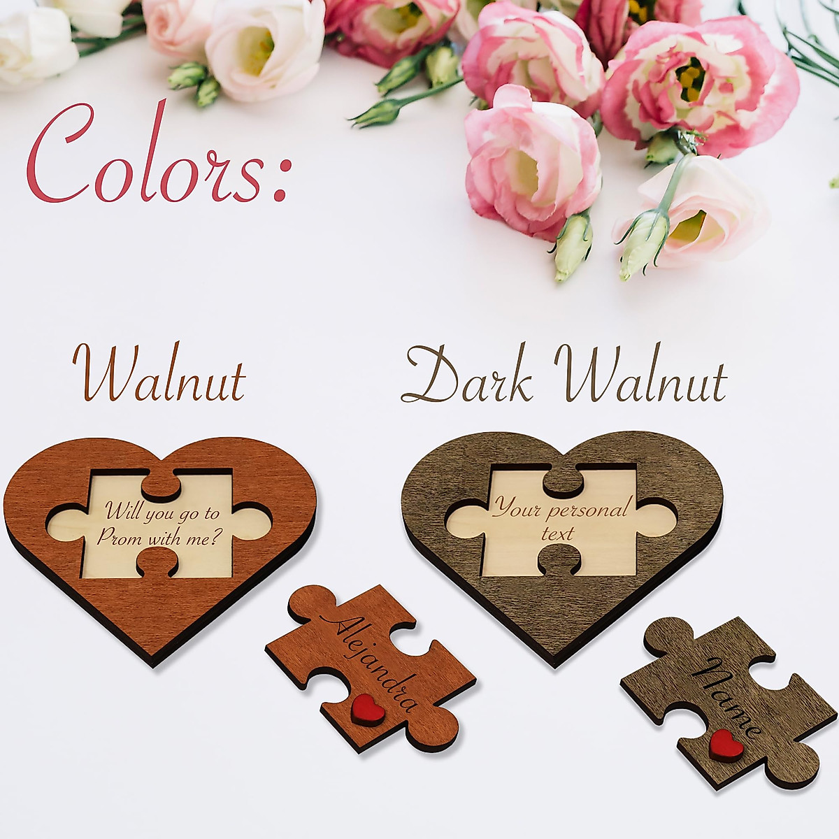 Personalized Will You Be My Girlfriend Sign - Engraved Wood Surprise Relationship Proposal Ideas, Custom Name Missing Piece Puzzle Decorations, Will You Be My Boyfriend Card Wood, Quieres Ser Mi Novia