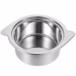 HEMOTON Shabu Hot Pot Stainless Steel Chinese Induction Shabu Pot Soup Bowls Stock Pot for Induction Cooktop Gas Stove (Silver) 24X19X8CM