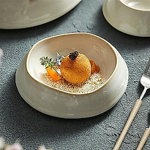 TEXBOOK Dessert Dishes Ceramic Plates Ceramic Serving Plate Home Pasta Plate Dessert Plate Snack Bowl Cake Bowl Salad Bowl Appetizer Plate Kitchenware Salad Plates (Size : 4inch)