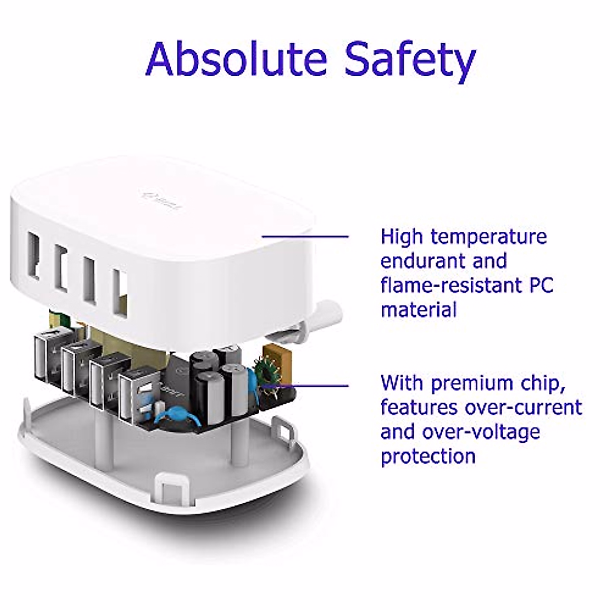 USB Charger Station, BULL USB Charging Station with 4 Port, Desktop USB ...