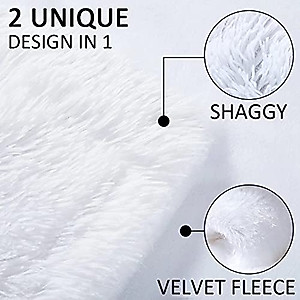 YUSOKI White Queen Faux Fur Blanket,2 Layers,90"x90" Without Pillows Big Soft Plush Fuzzy Large Warm Fluffy Throw Blanket for Bed