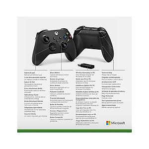 Xbox Wireless Controller Carbon Black + Wireless Adapter for Windows (Xbox Series X/S)