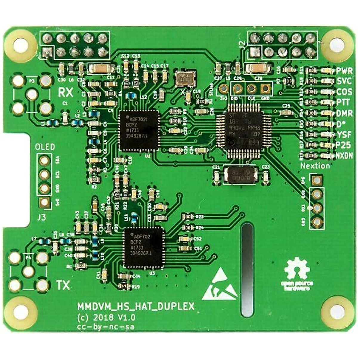 GOOZEEZOO MMDVM Duplex Hotspot Module Dual Hat with V1.47 Support P25 DMR YSF NXDN DMR Slot 1 + Slot 2 for Raspberry pi (Without OLED)