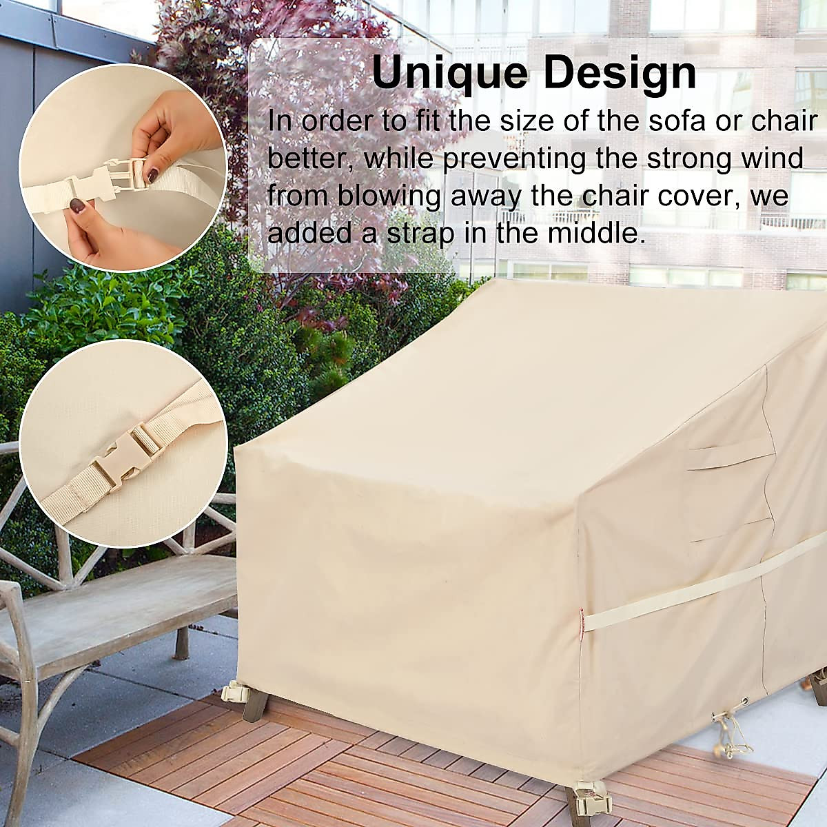 Slan Arrow Patio Chair Cover, 600D Heavy Duty Lounge Deep Seat Cover Waterproof Outdoor Chair Covers for Lawn Furniture, All-Weather Protection Lawn Chair Covers(38" W x 31" D x 29" H)