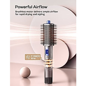 1300W Blow Dryer Brush, with High-Speed Brushless Motor (11000 RPM), Salon-Grade Hair Dryer Brush, Heated Curling Brush, with Negative Ions, Style, Curl, and Volumize, All-in-One Blow Dryer Brush
