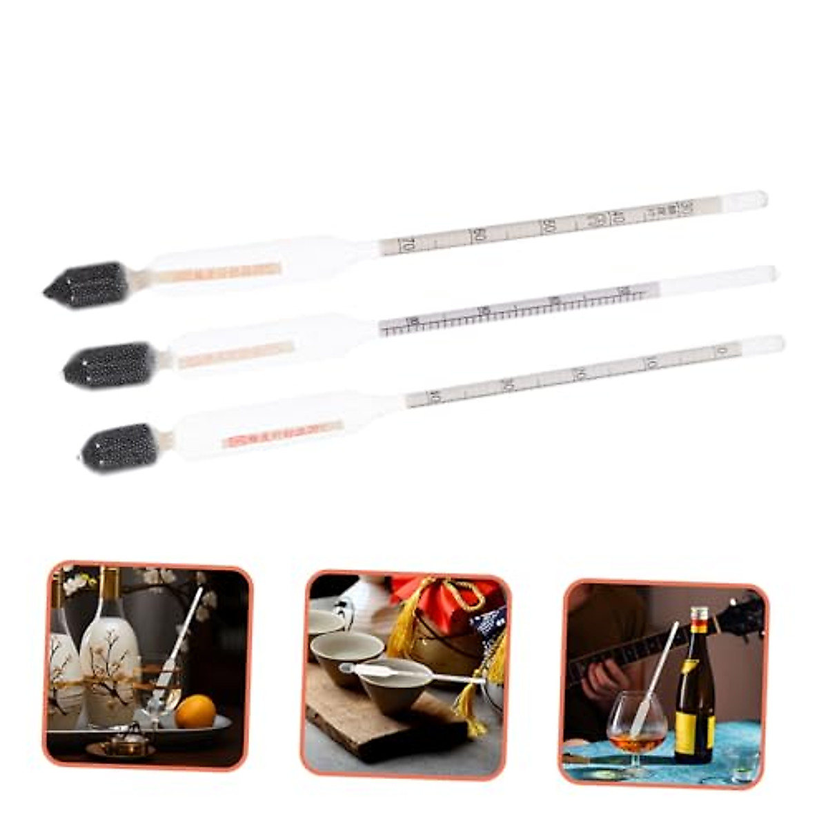 HOMOCONO 3pcs Sugar Meter Beer Hydrometer Maple Syrup Measurement Measure Gauges Wine Gauges Sugar Content Scale Measuring Sugar Scales Sweet Gauges Syrup Meter Iron Sand Transparent