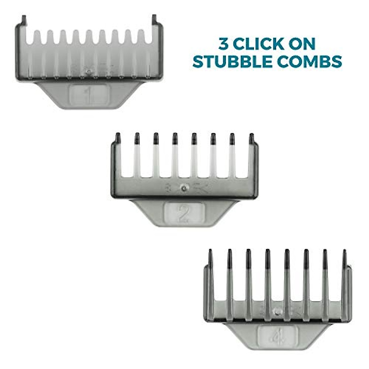 Amazon Brand - Solimo Rechargeable Beard Trimmer with 1 Blade, 3 Combs and Charging Cable