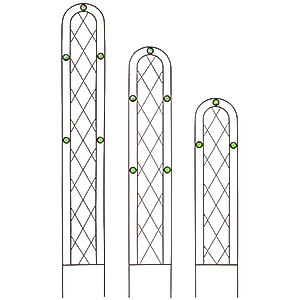 Arcadia Garden Products 4' x 10" TR01 Arched Garden Trellis, Black