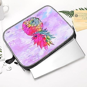 Hawaiian Tropical Neon Pineapple Laptop Sleeve Case Protective Notebook Carrying Bag Travel Briefcase 14inch