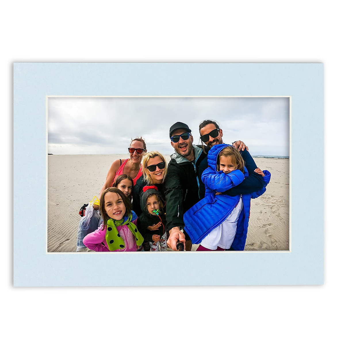 8.5x11 Mat for 11x17 Frame - Precut Mat Board Acid-Free Baby Blue 8.5x11 Photo Matte For a 11x17 Picture Frame, Premium Matboard for Family Photos, Show Kits, Art, Picture Framing, Pack of 1 Mat