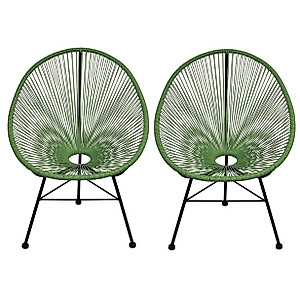 Bed Bath & Beyond Acapulco Chair. Set of 2 - H34.5X W28.5X D32.75 Green