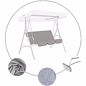 BTURYT Waterproof Swing Seat Cover,Swing Cushion Cover Replacement,Dustproof Protective Covers for 3 Seat Garden Swing Chair Cushions-(Chair Cover only)