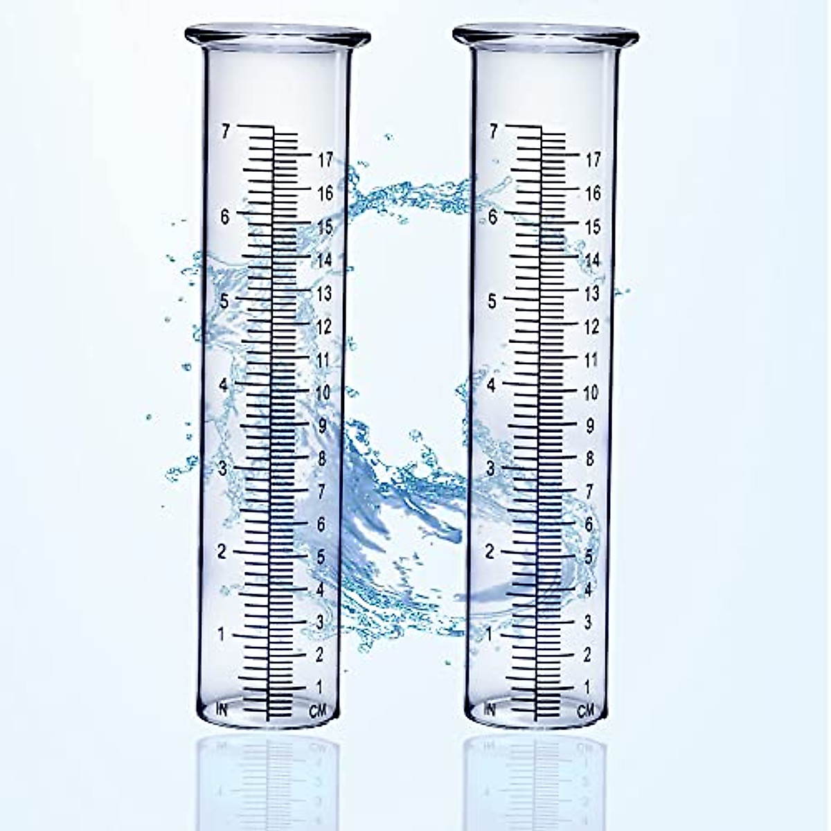 BIUWING Plastic rain Gauge Replacement Tube, 7'' Capacity rain gauges Tubes for Yard Garden Outdoor Home, Best Rated, No Frost Freeze Crack, Not Fragile (2 pcs)