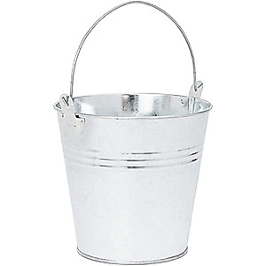 12 Pack Galvanized Metal Buckets with Handles for Party Decorations, Small Tin Pails (5 in)